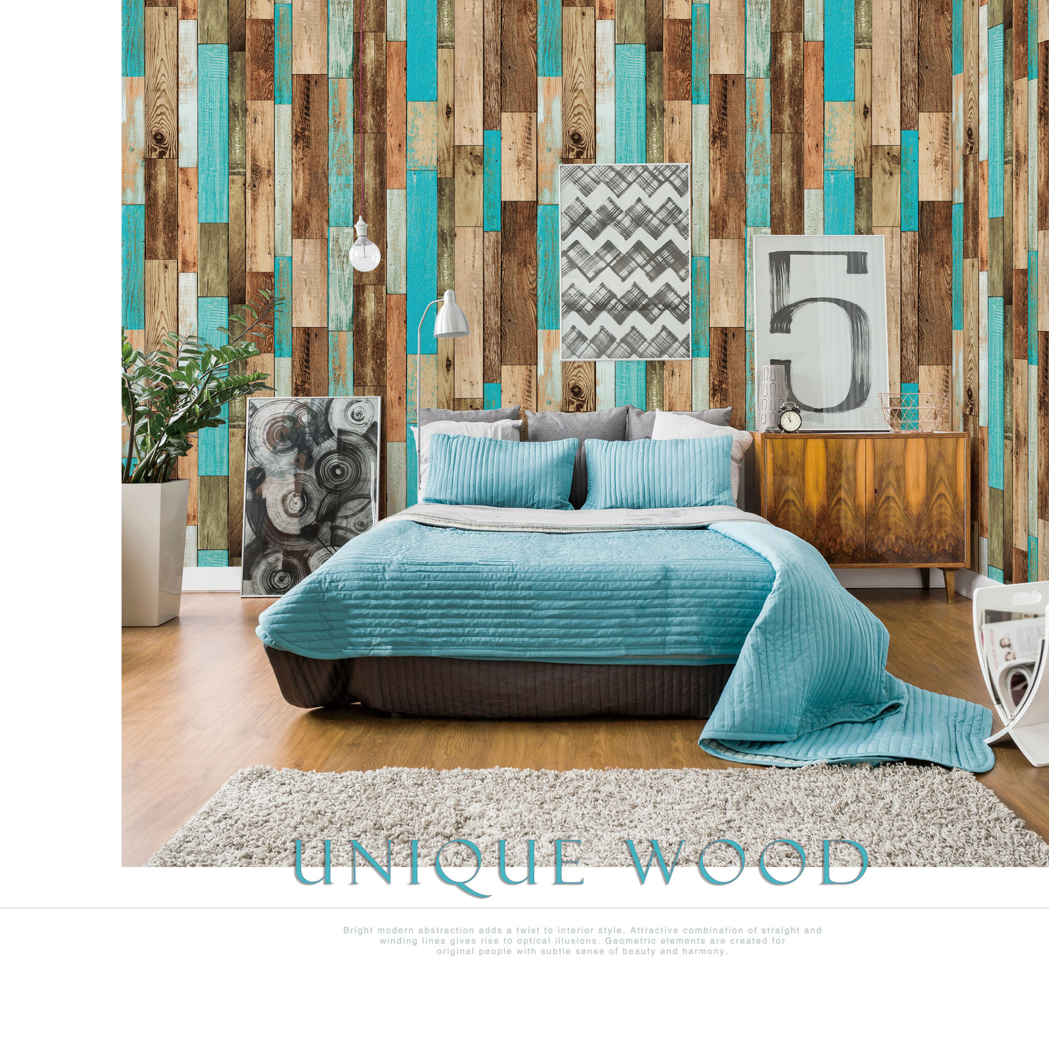 Wall panel look vinyl wallpaper – wide roll – WOD