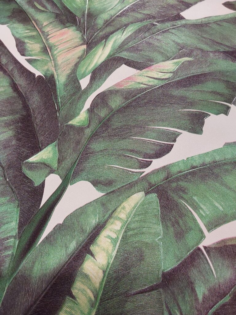 Vinyl Texture Green/Cream Wallpaper – WOD